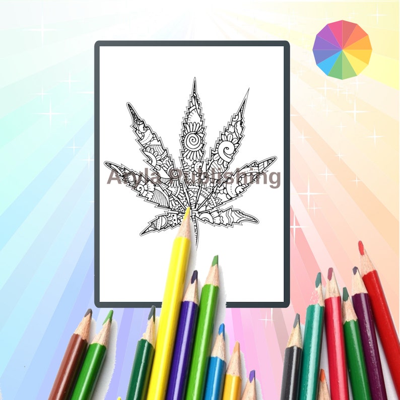 Cannabis Leaf Weed Plant Coloring Page Printable Colouring - Etsy