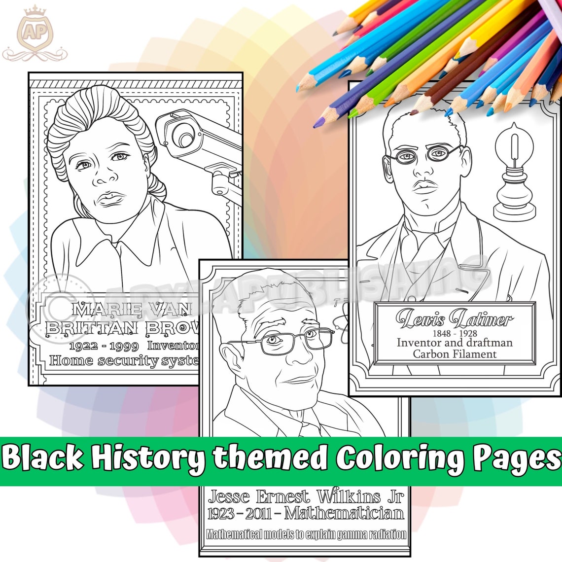 Black Inventors Coloring Book Printable Colouring Pages Adult Color ...