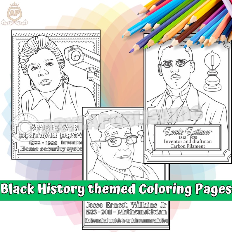 Black Inventors Coloring Book Printable Colouring Pages Adult Color ...