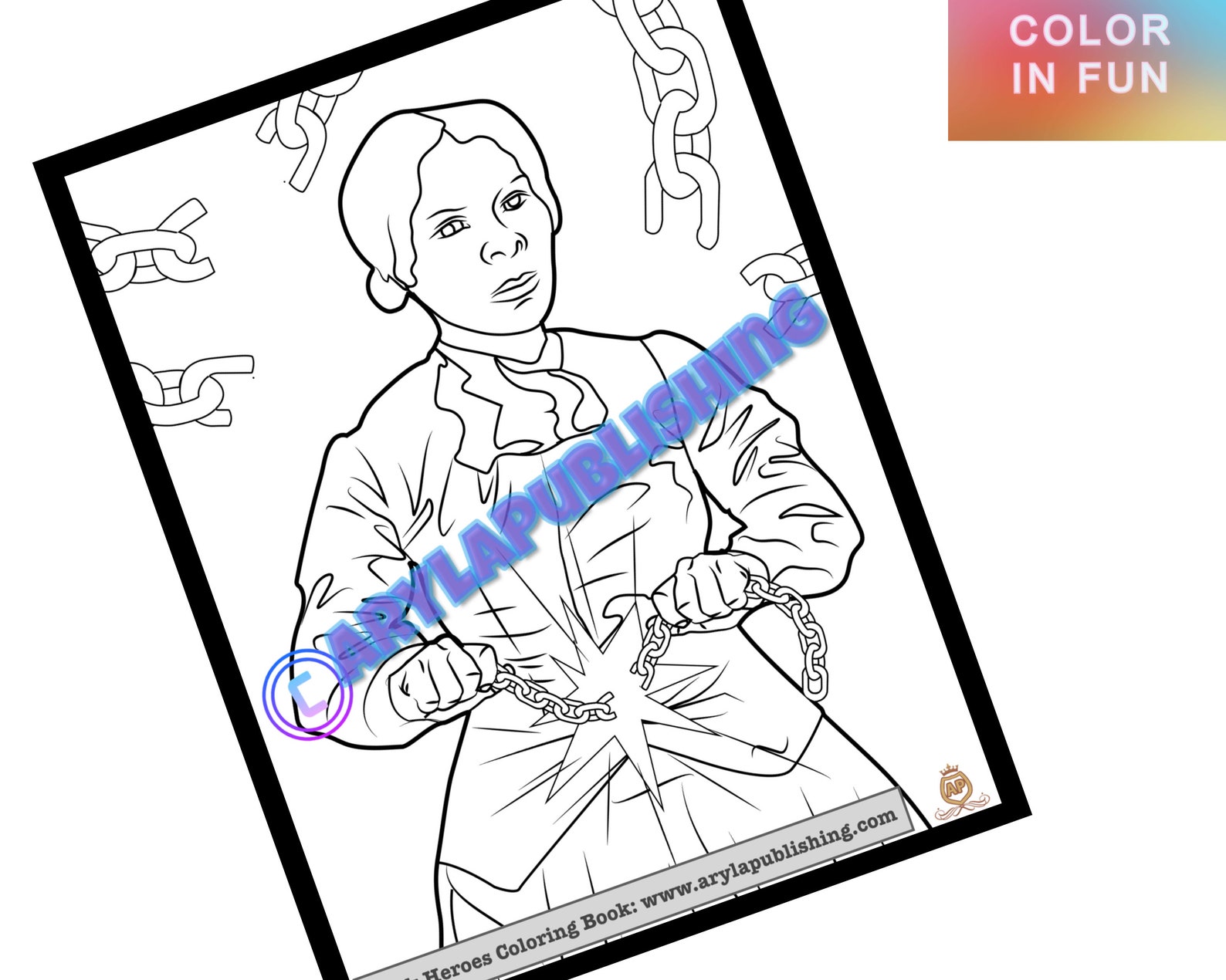 Harriet Tubman Coloring Page Printable Colouring Page Adult Color Sheet ...