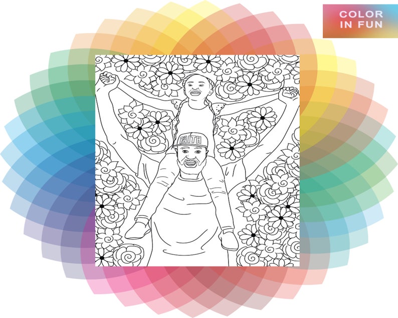 George Floyd and Daughter Coloring Page Printable Colouring Page Adult ...