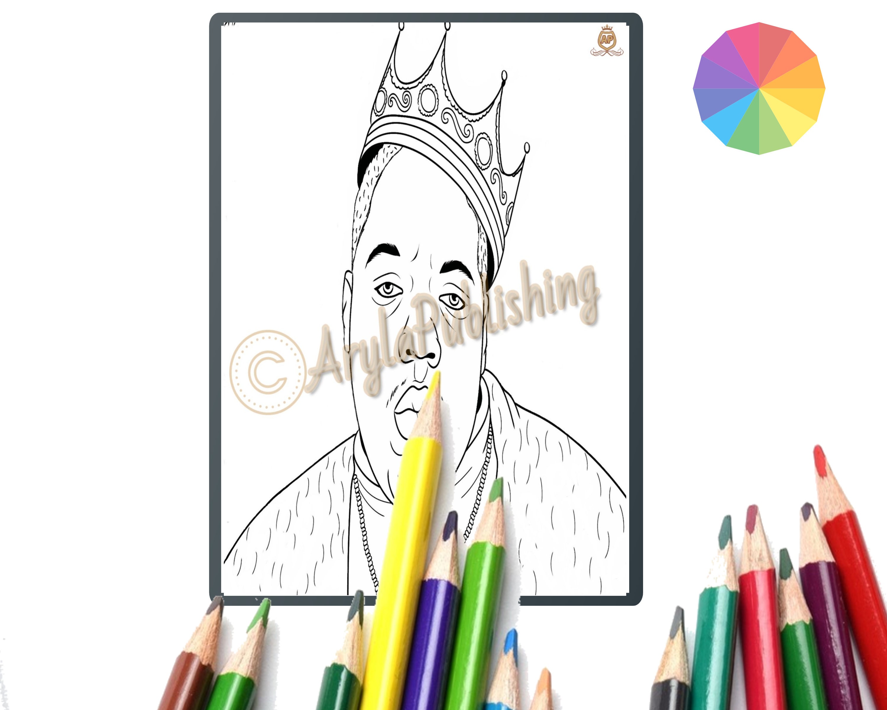 Biggle Smalls Notorious B.I.G Coloring Page Printable - Etsy UK