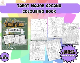 Printable Tarot Card Colouring Page - Etsy