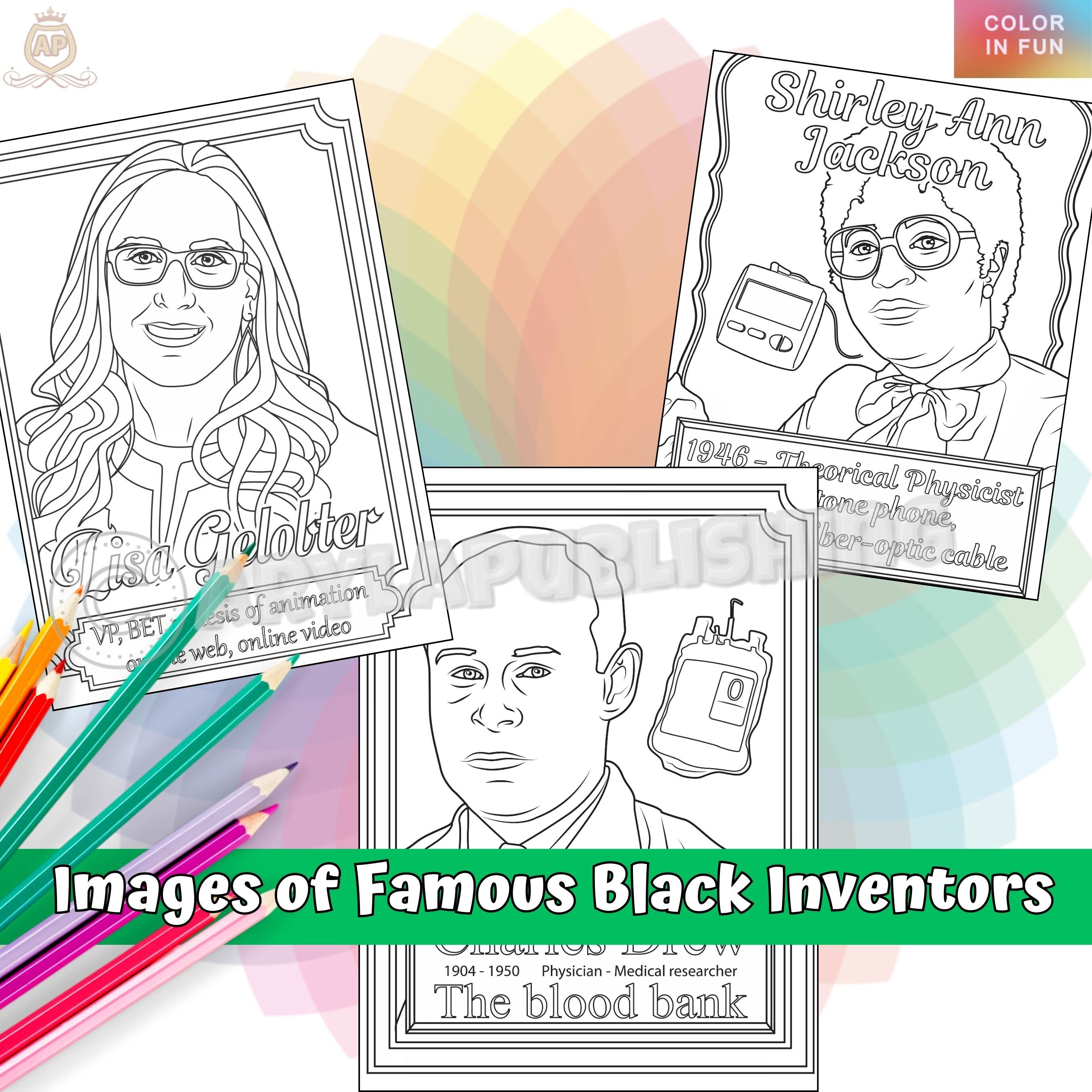 Black Inventors Coloring Book Printable Colouring Pages Adult Color ...