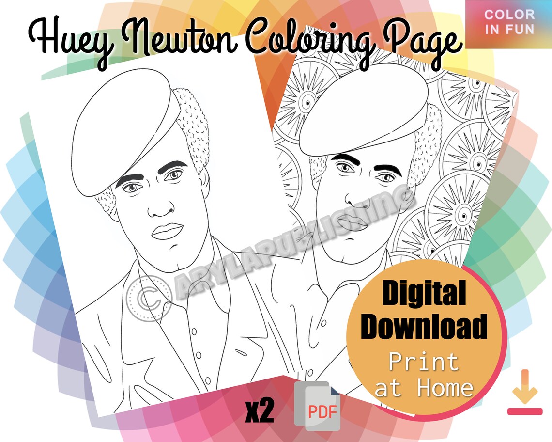 Huey Newton Coloring Page Printable Colouring Page Adult Color Sheet ...