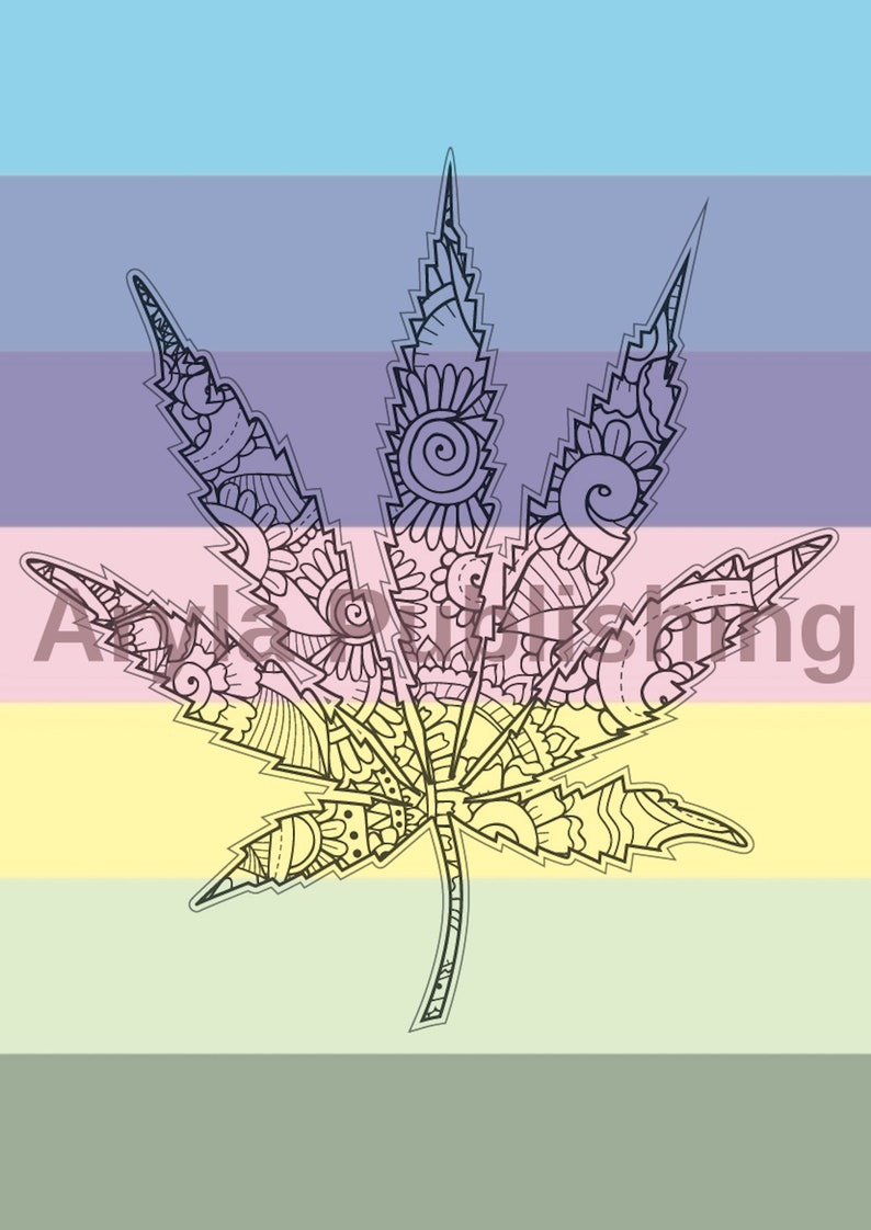 Cannabis Leaf Weed Plant Coloring Page Printable Colouring - Etsy