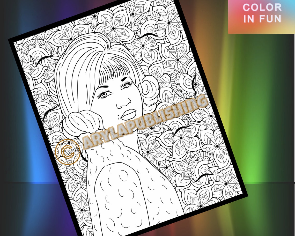 Aretha Franklin Coloring Page Printable Colouring Page Adult Color ...