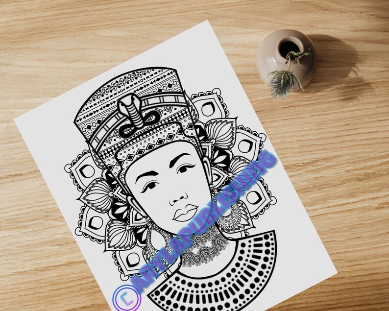 Black Queen Coloring Page Printable Colouring Page Adult Color - Etsy