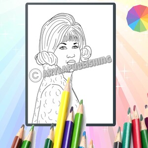 Aretha Franklin Coloring Page Printable Colouring Page Adult Color ...