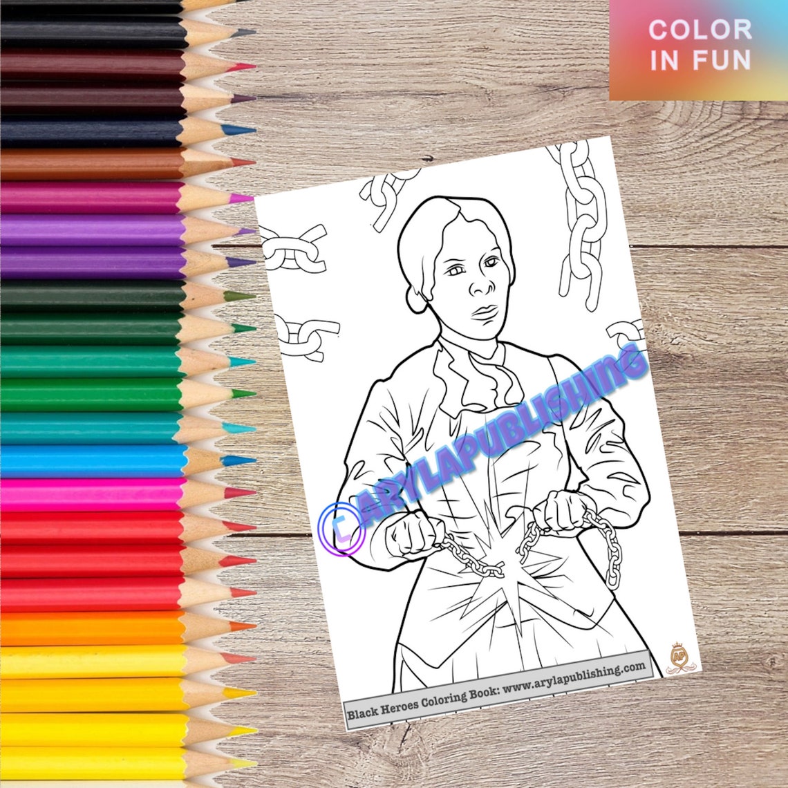 Harriet Tubman Coloring Page Printable Colouring Page Adult Color Sheet ...