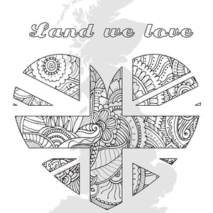 Great Britain Colouring Book Printable Coloring Page Adult Instant ...