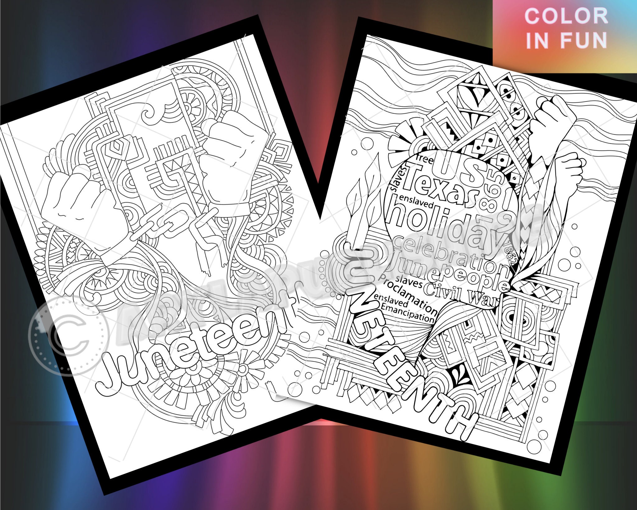 Juneteenth Coloring Page Printable Colouring Page Adult Color Sheet ...