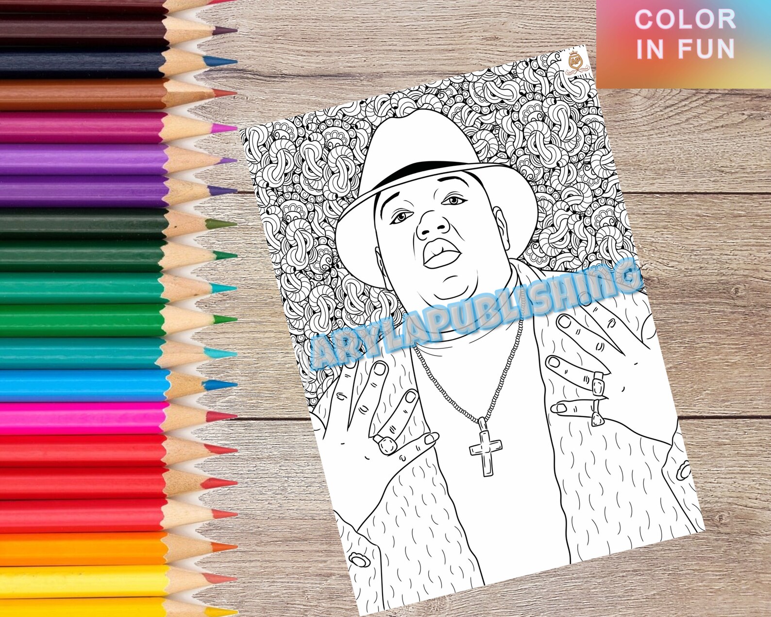 Biggle Smalls Notorious B.I.G Coloring Page Printable - Etsy UK