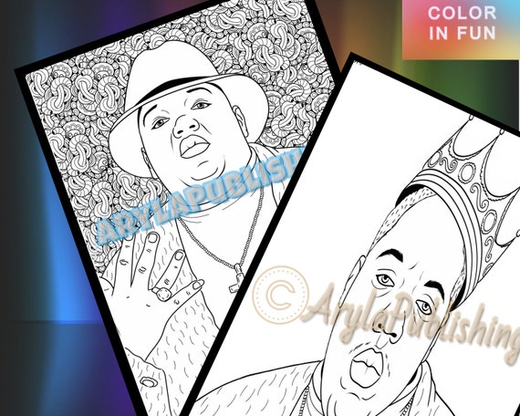 Biggle Smalls Notorious B.I.G Coloring Page Printable | Etsy UK