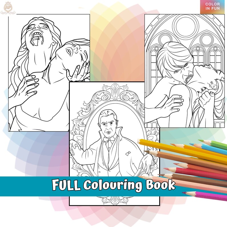 Vampire Coloring Book Printable Colouring Page Adult Instant - Etsy