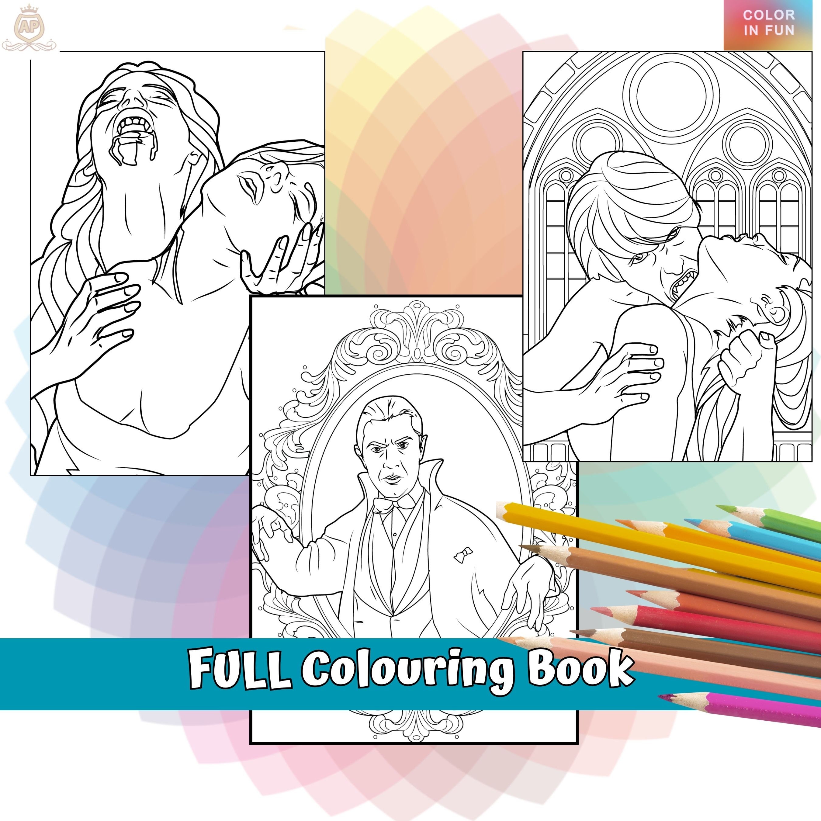 Vampire Coloring Book Printable Colouring Page Adult Instant - Etsy