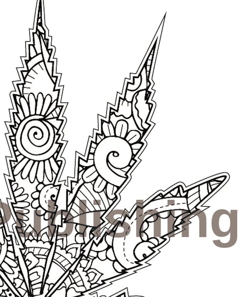 Cannabis Leaf Weed Plant Coloring Page Printable Colouring - Etsy