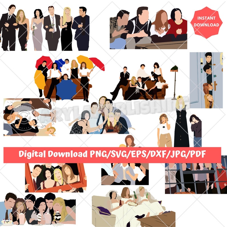TV Show Inspired Friends Printable Files Art - SVG PNG Clipart Create ...