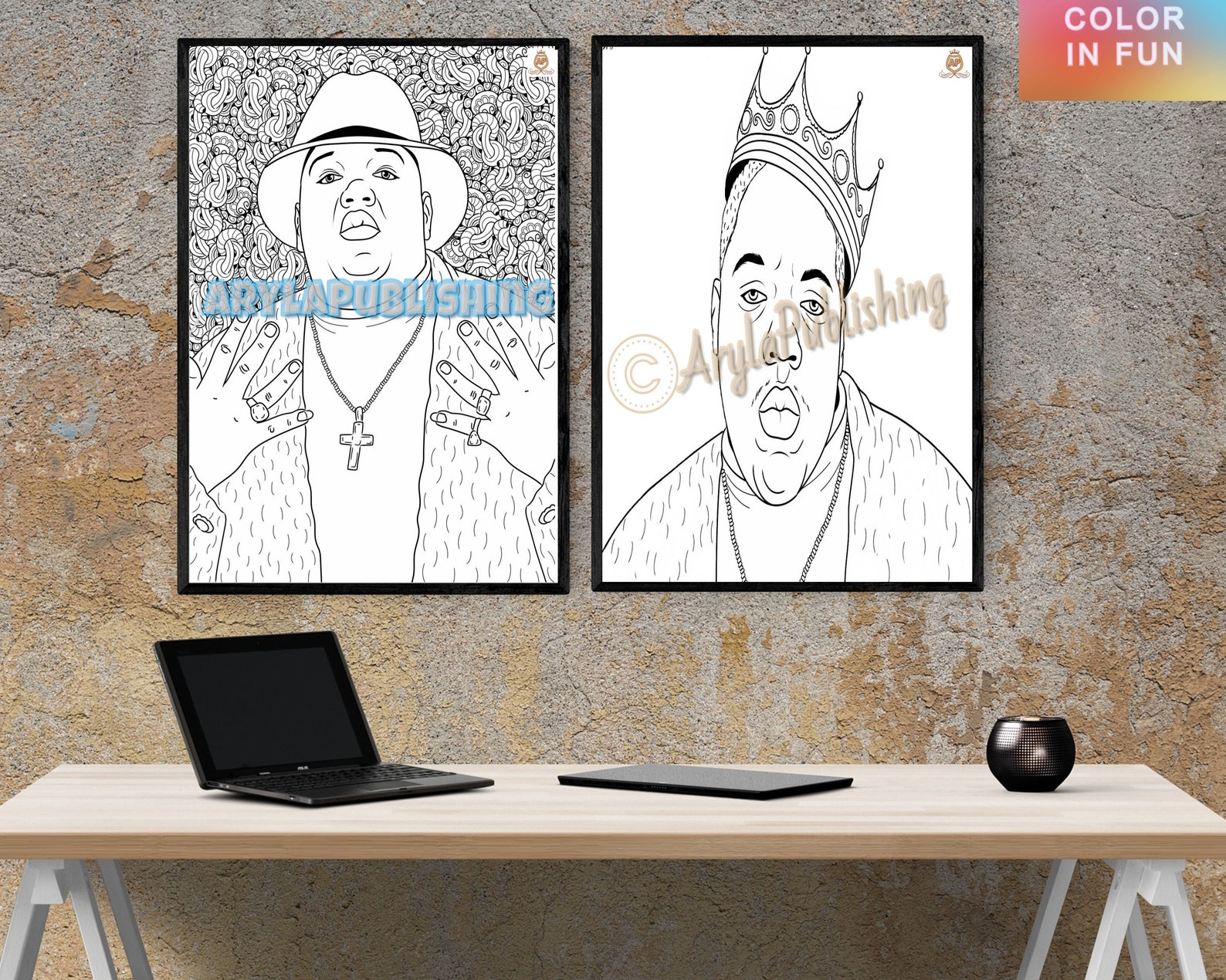 Biggle Smalls Notorious B.I.G Coloring Page Printable - Etsy UK