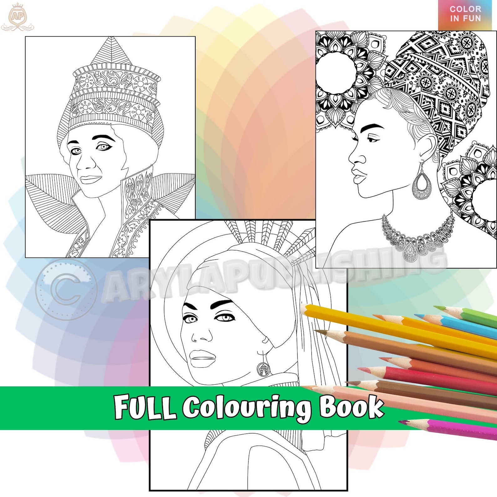 Black Kings and Queens Coloring Book Printable Colouring Pages Adult ...