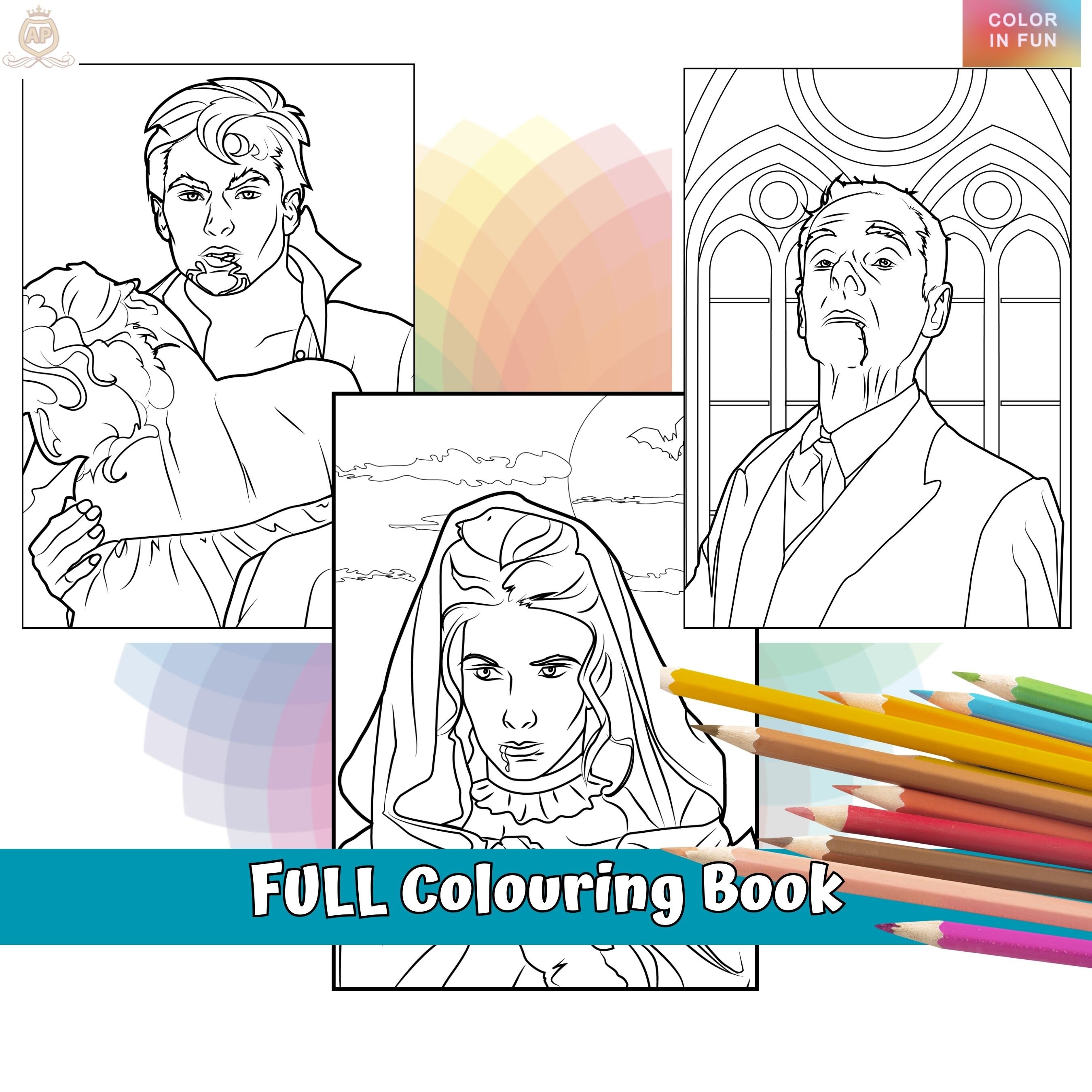 Vampire Coloring Book Printable Colouring Page Adult Instant - Etsy