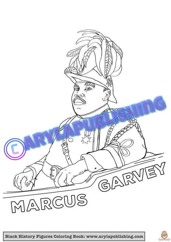 Marcus Garvey Coloring Page Printable Colouring Page Adult | Etsy