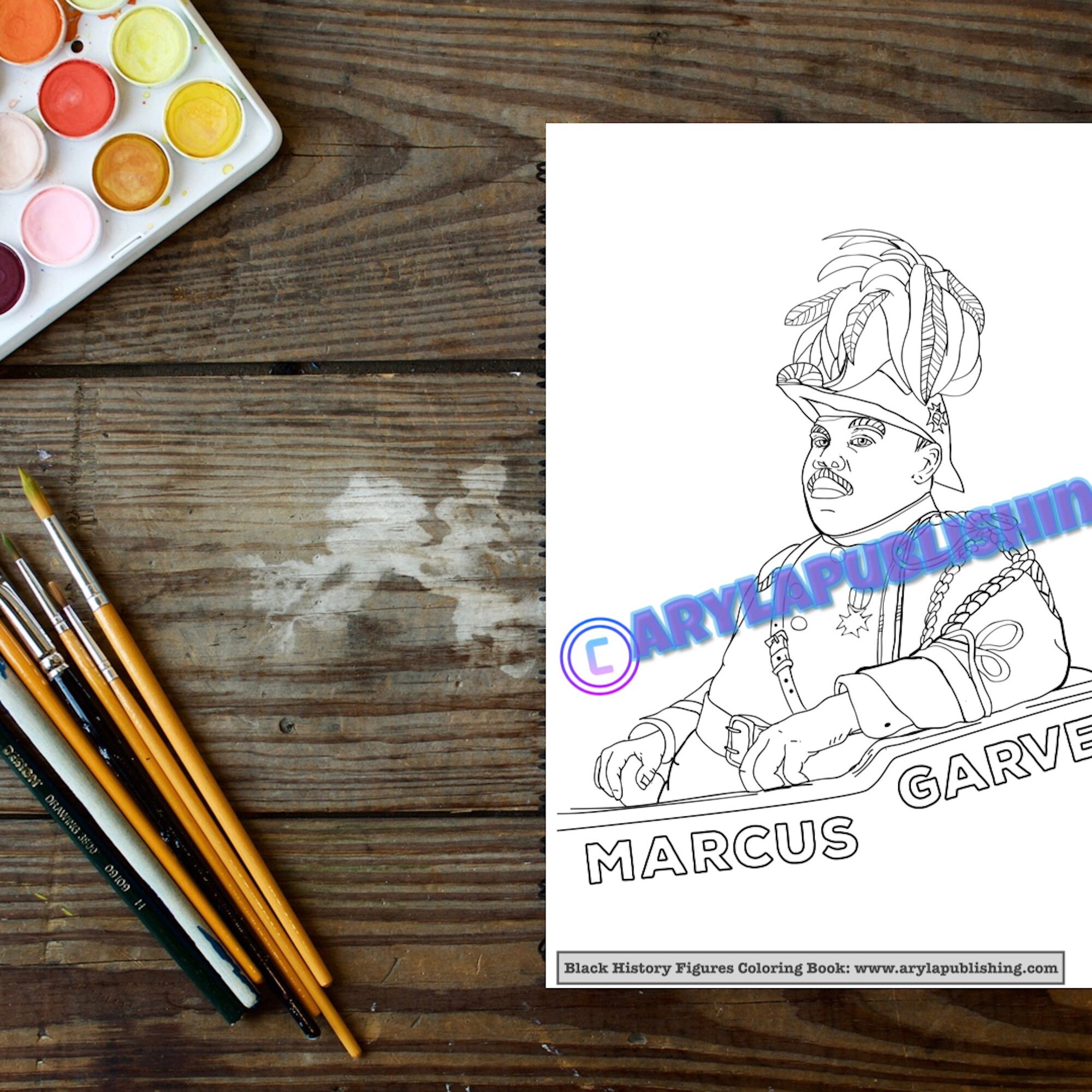 Marcus Garvey Coloring Page Printable Colouring Page Adult Color Sheet ...