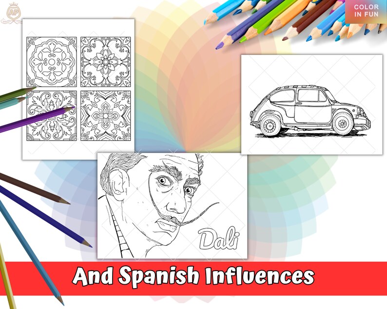 Spain Colouring Book Printable Coloring Page Adult Instant - Etsy