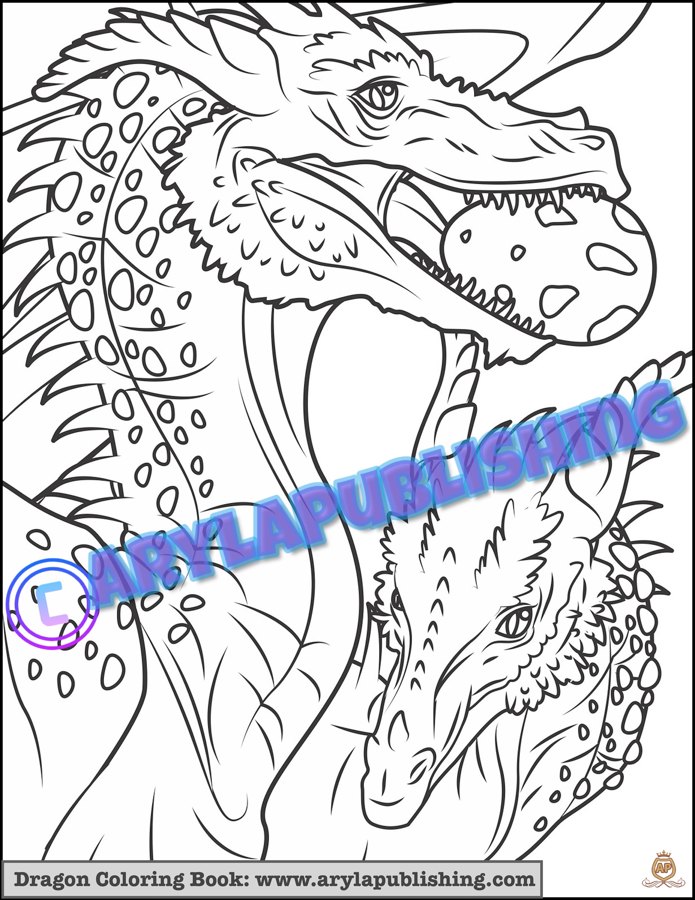 Dragon Coloring Page Printable Colouring Page Adult Color Sheet Instant ...