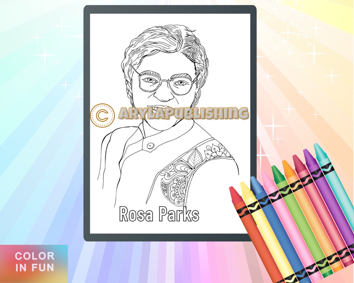 Rosa Parks Black History Month Coloring Page Printable Colouring Page ...