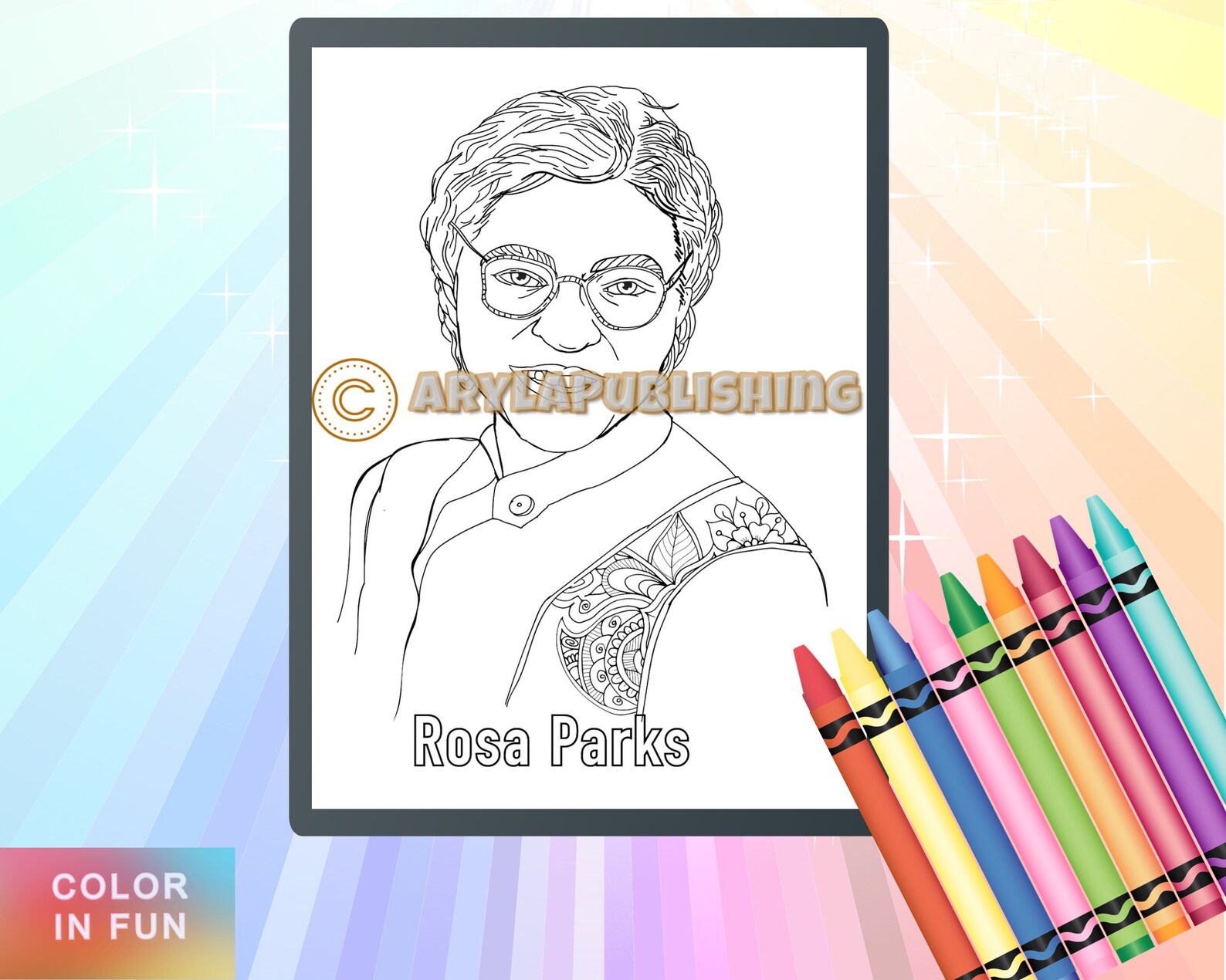 Rosa Parks Black History Month Coloring Page Printable Colouring Page ...