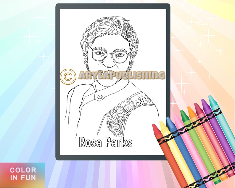 Rosa Parks Coloring Page, Black History Month Printable (PDF) - Etsy