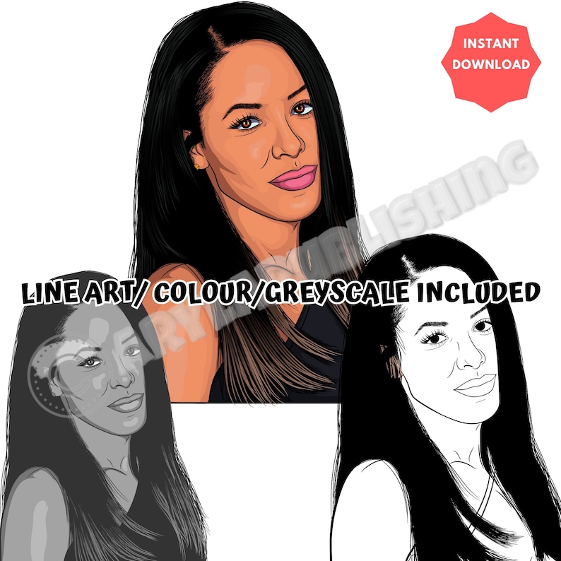 Aaliyah Tribute Clip Art – R&B Princess SVG, PNG, JPG (digital Download ...