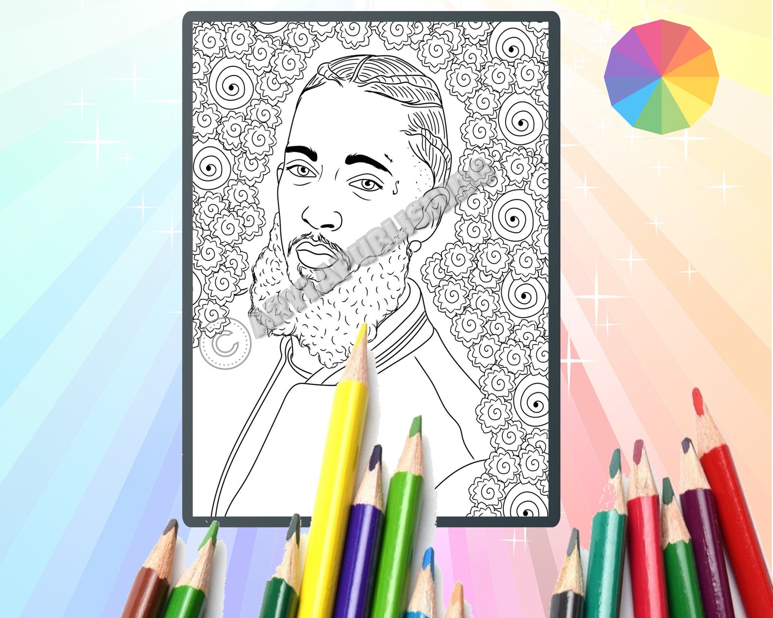 Black Rappers Coloring Page Printable Colouring Page Adult Color Sheet ...