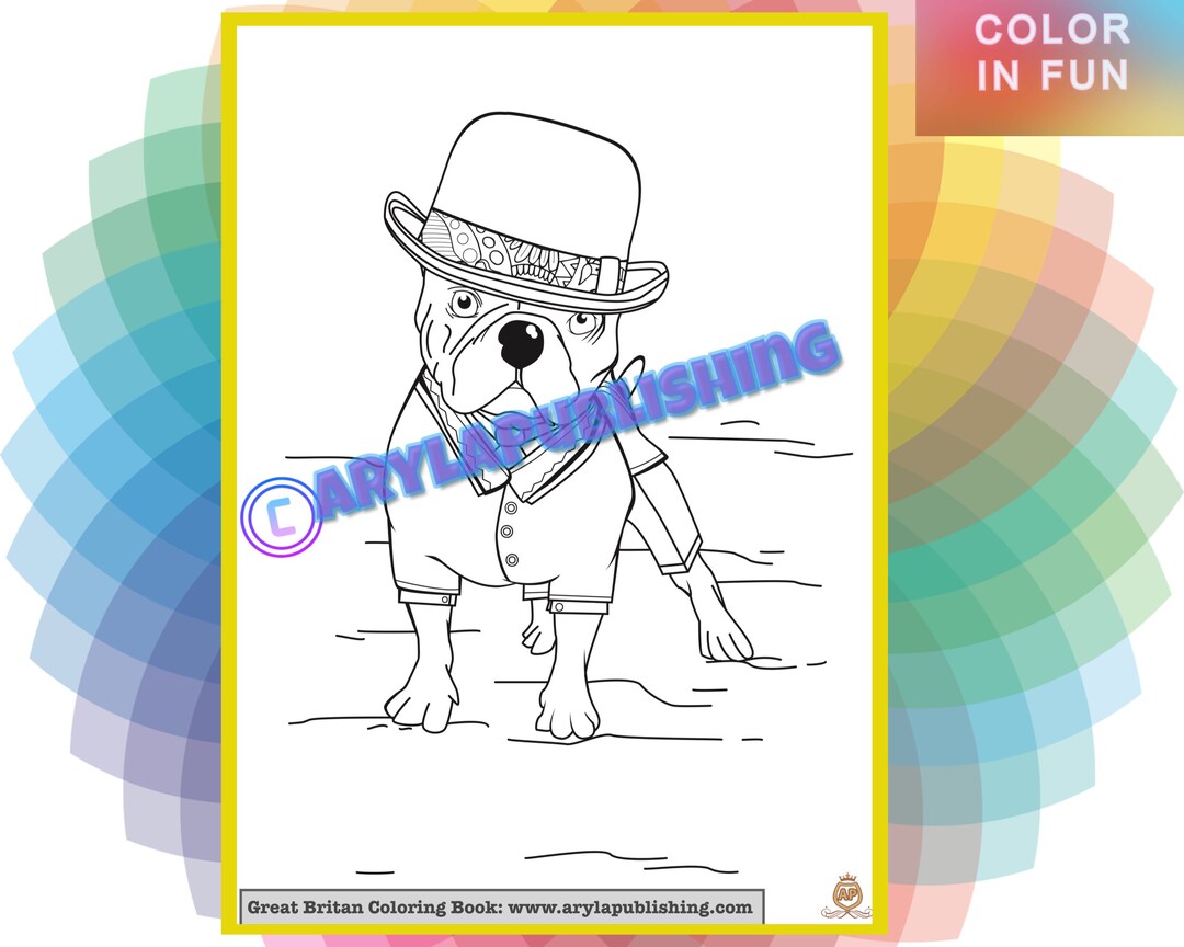British Bulldog Coloring Page Printable Colouring Page Adult Color ...