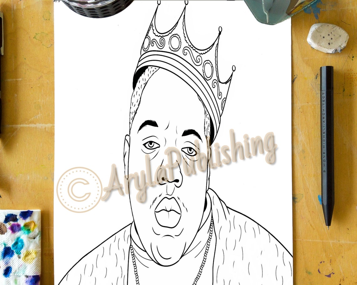 Biggle Smalls Notorious B.I.G Coloring Page Printable - Etsy UK