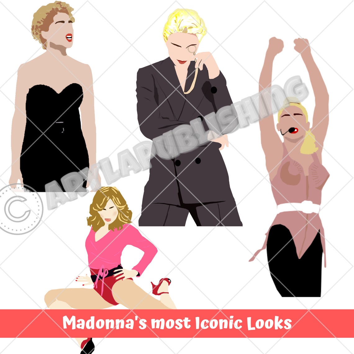 Madonna Inspired Printable Files Art SVG PNG Clipart Create Your Own ...