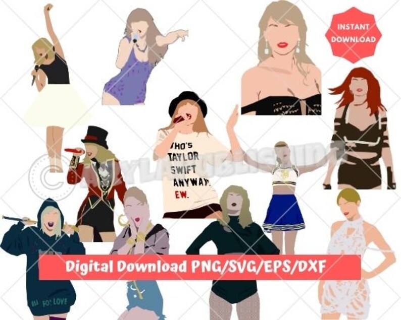 Taylor Inspired Printable Files Art - SVG PNG Clipart Create Your Own ...