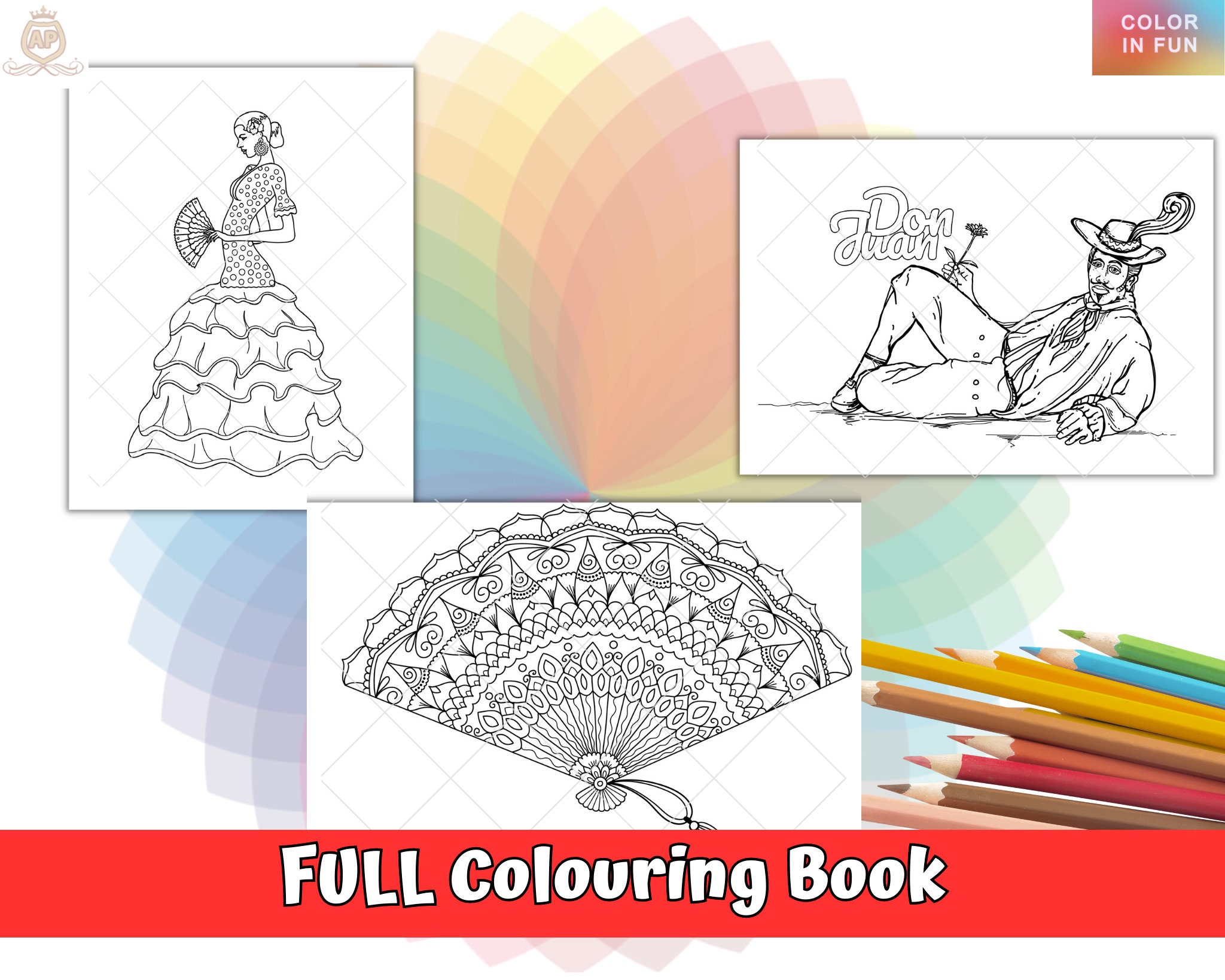 Spain Colouring Book Printable Coloring Page Adult Instant Download - Etsy