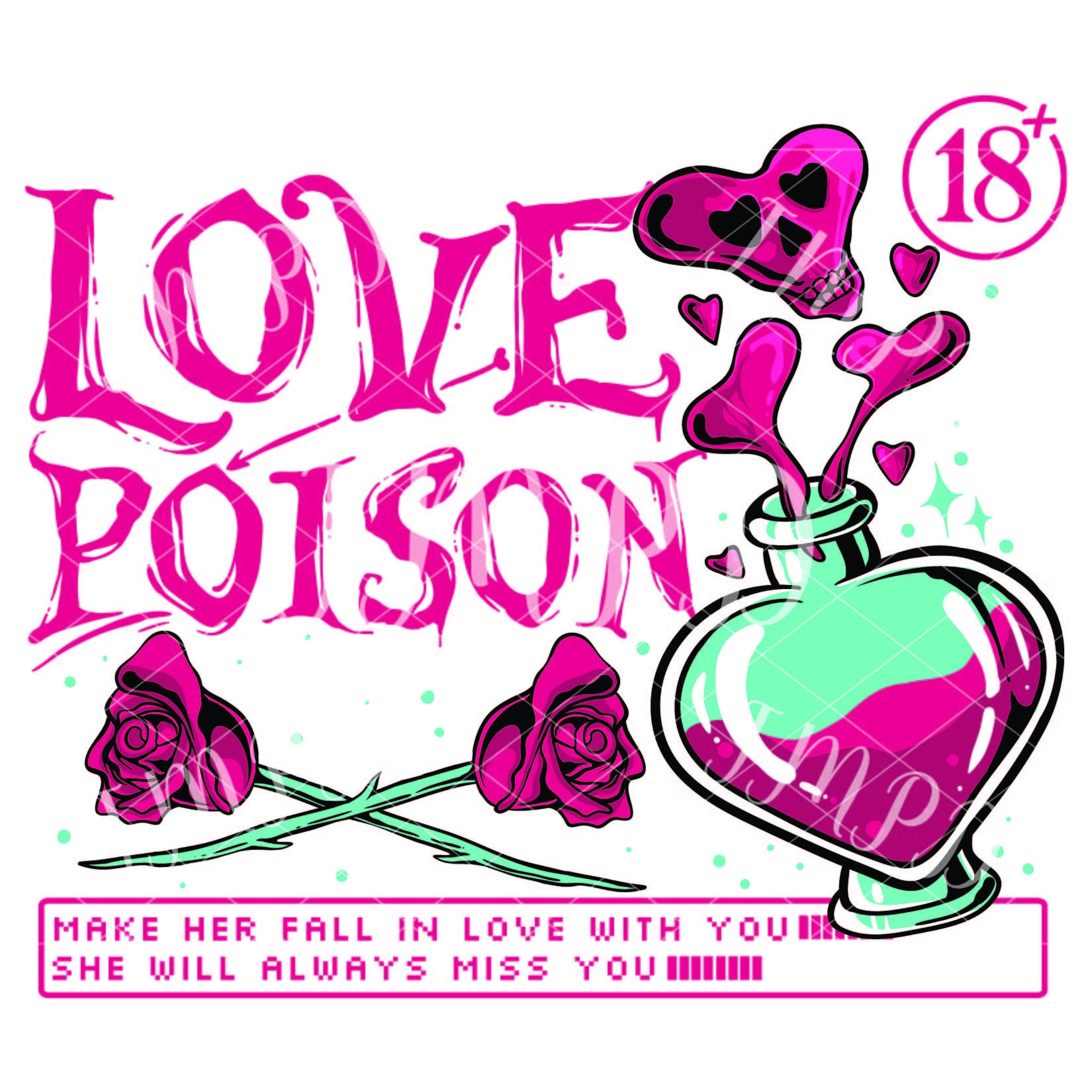 Love Poison Printable JPG PNG Sublimation Design Digital - Etsy