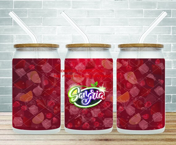 Realistic Sangria 16oz Libbey Glass Can Wrap Tumbler - Etsy
