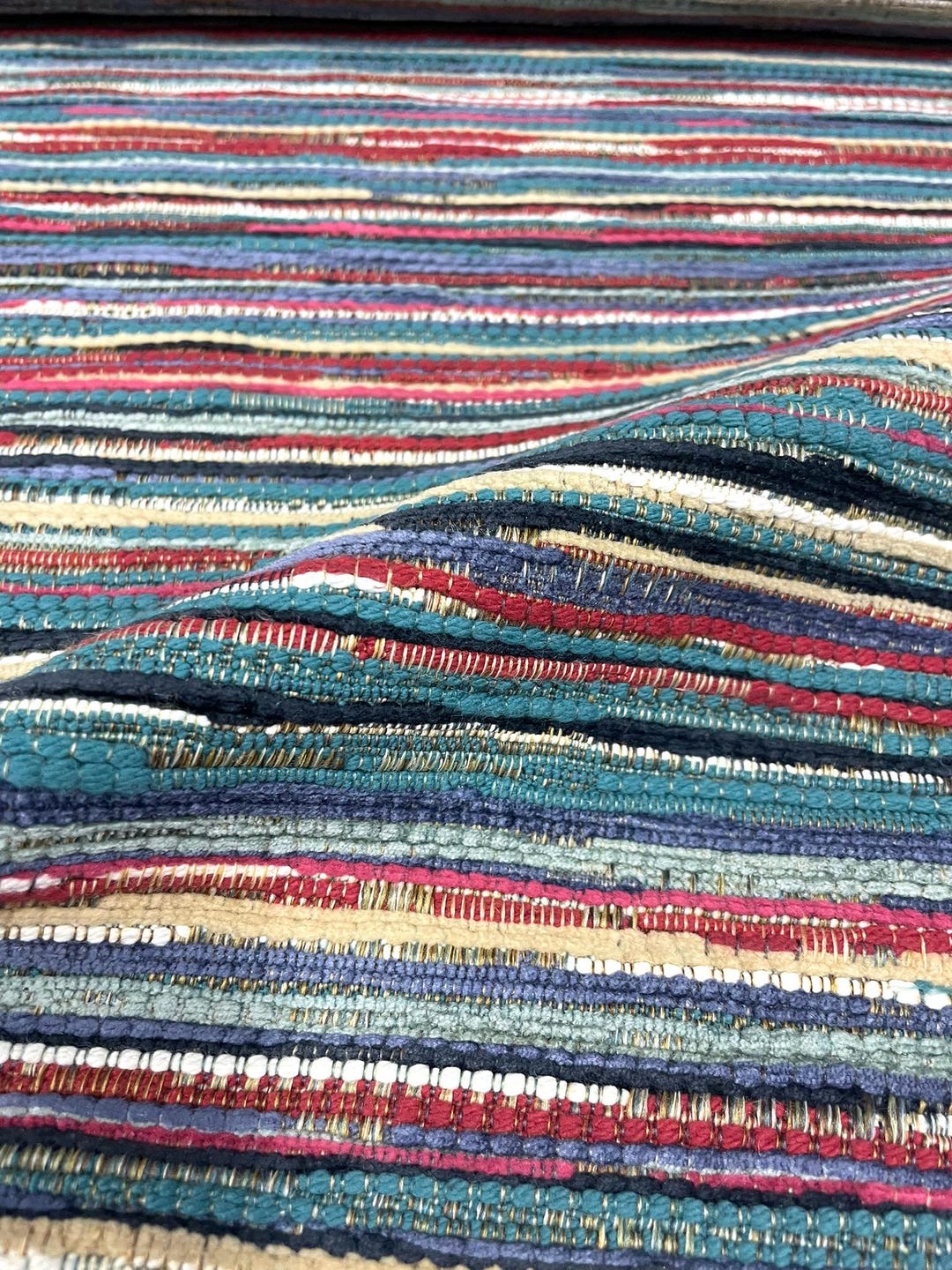 1.625 Yards Kravet Edging Big Sky - Textured Turquoise & Magenta ...