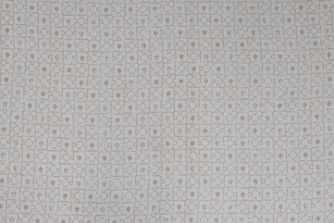 4.25 Yards Alice Sergeant Violette Sand Hand Print Upholstery Fabric ...