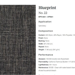 7.875 Yards (in 3 Pieces) Luna Blueprint No. 22 BPR-5801 Upholstery ...
