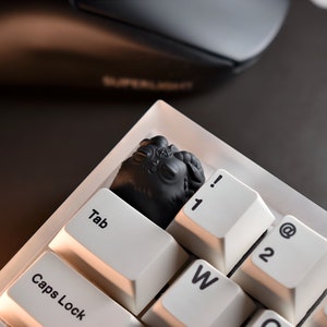 Matte Black Beelzebeth, Satanic Cute Goat Resin Keycap for Mechanical ...
