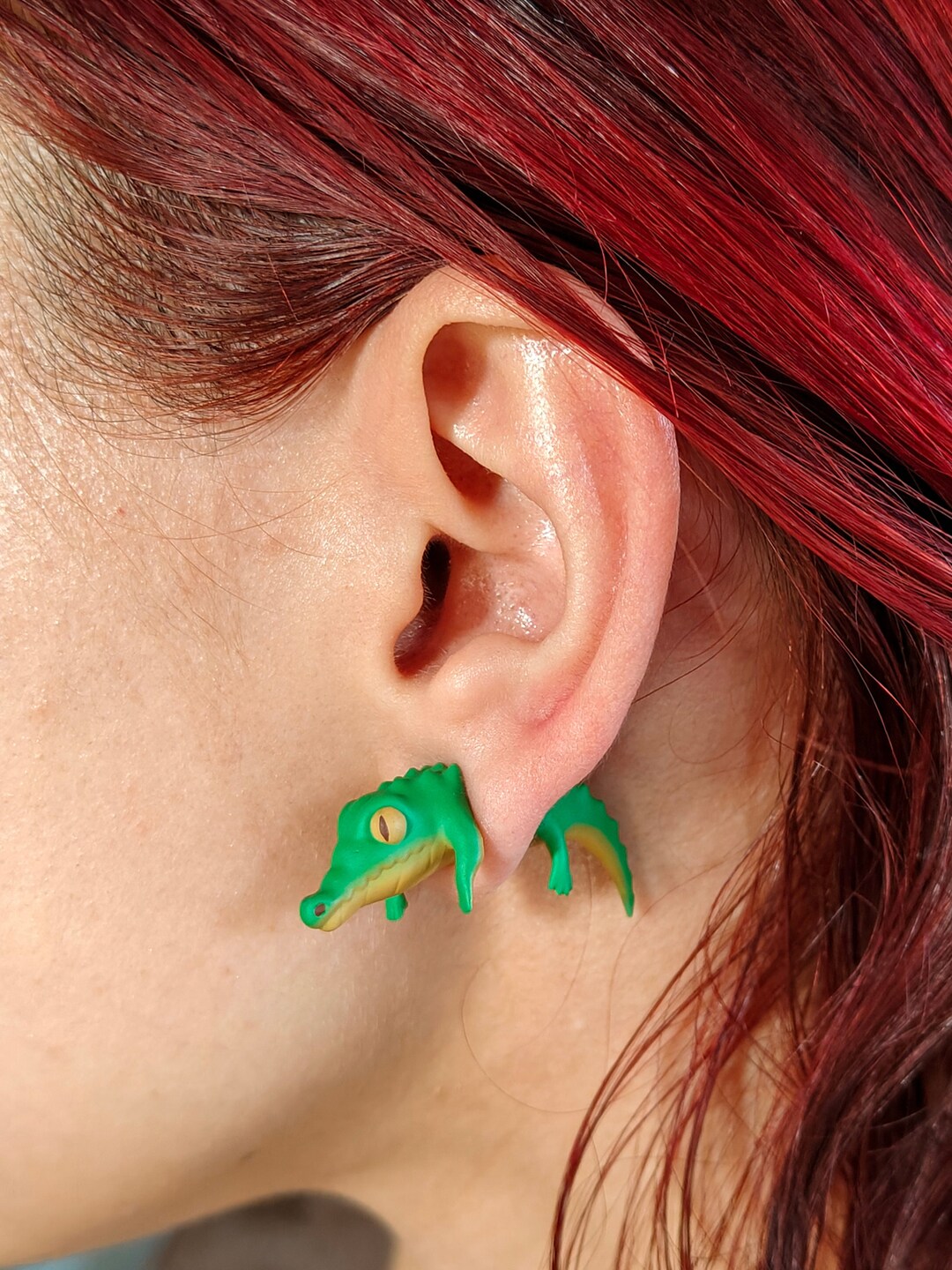 Hand Painted Alligator Crocodile Earrings - Etsy