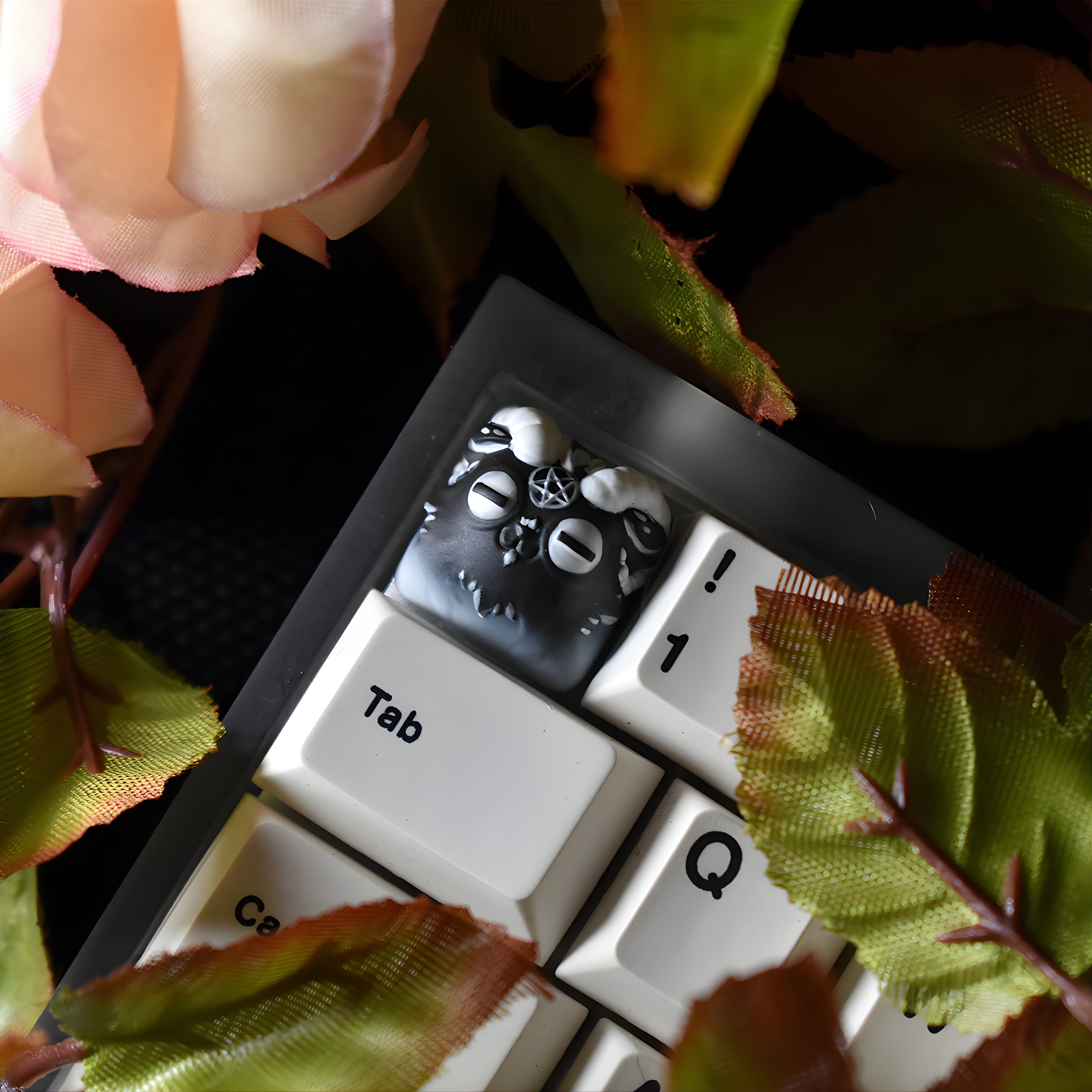 Satanic Cute Goat Resin Keycap for Mechanical Keyboards With - Etsy