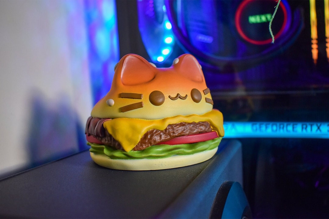 Cute Cat Hamburger Figure Keycap Catburger for Mechanical - Etsy