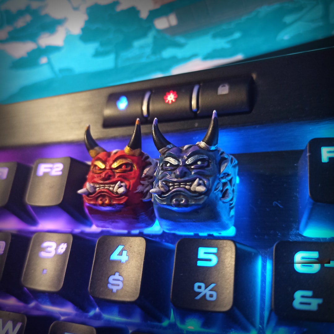 Oni keycap, Demon keycap, Japanese Demon Keycap, Samurai Keycap, Artisan keycap, Japanese ...