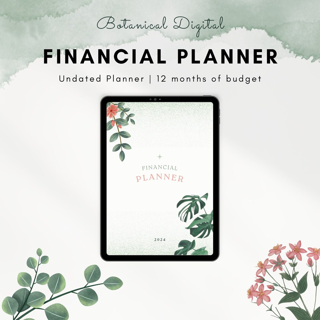 Botanical Digital Undated Financial Planner - Stay Organized and ...